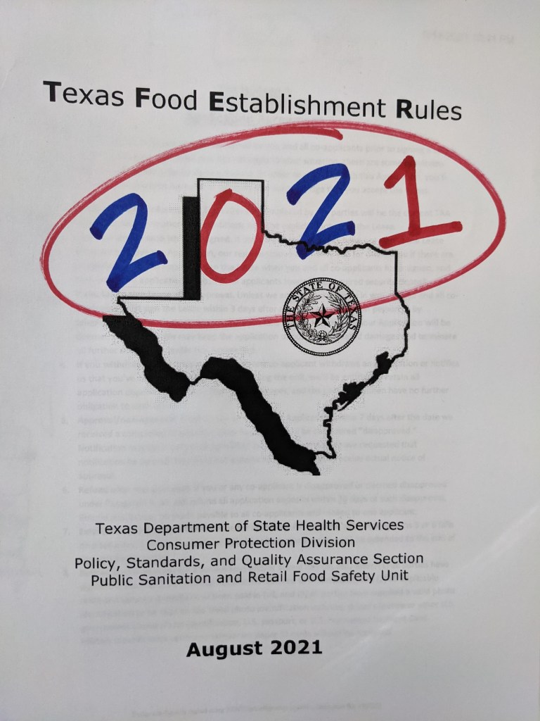 2021 Texas Food Establishment Rules – TEXAS PUBLIC HEALTH SOLUTIONS